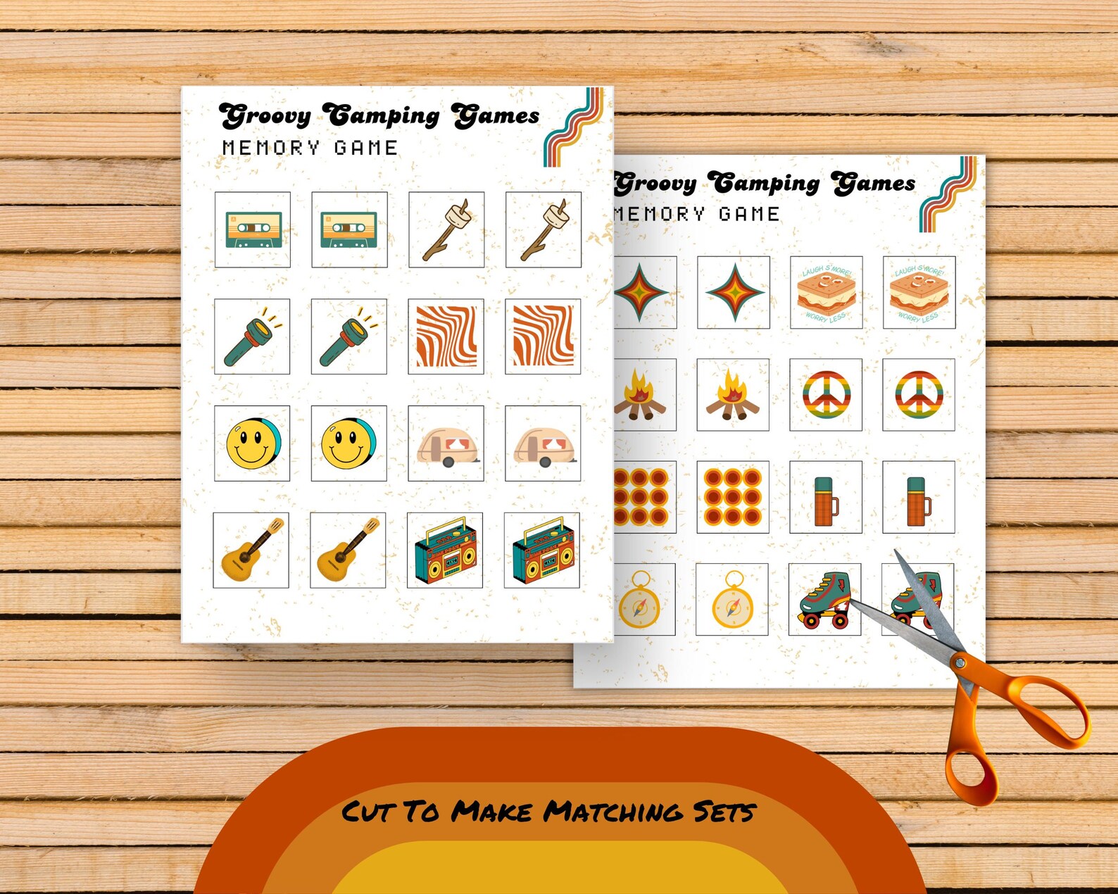 Kids Camping Games, Retro Printable Camping Games, Camping Bundle ...