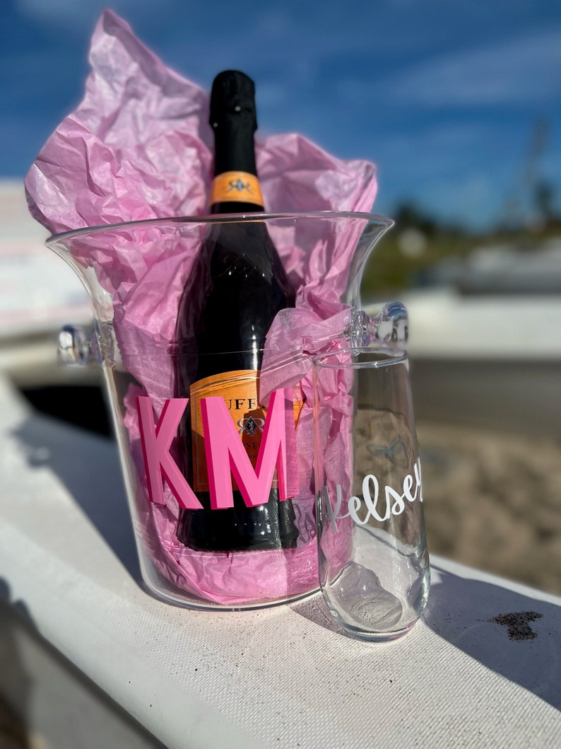 Custom Shadow Monogram Ice Bucket Champagne Bucket - Etsy