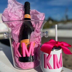 Custom Shadow Monogram Ice Bucket, Champagne Bucket, Housewarming ...