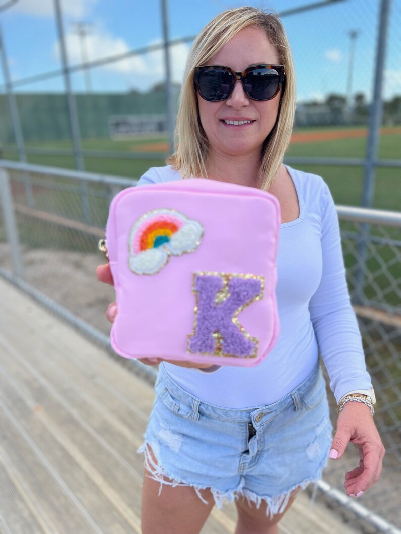 Personalized Pouch Small With Chenille Letter Patches - Etsy