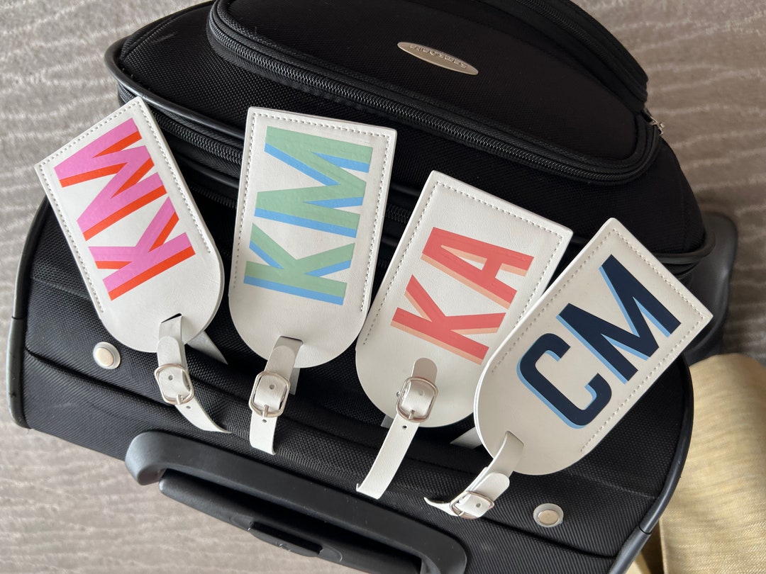 Shadow Monogram Luggage Tag - Etsy