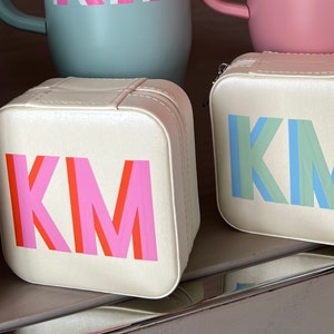 Shadow Monogram Travel Jewelry Case Personalized Gift - Etsy