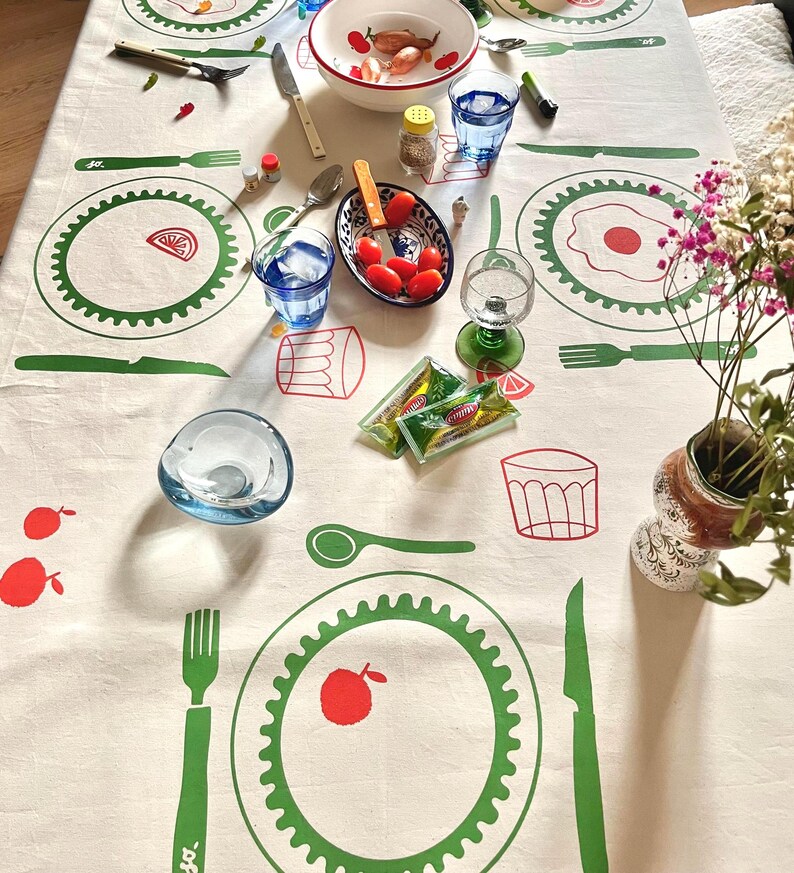 SOBREMESA Tablecloth • Handprinted • Handmade • Table Dressing • Home ...