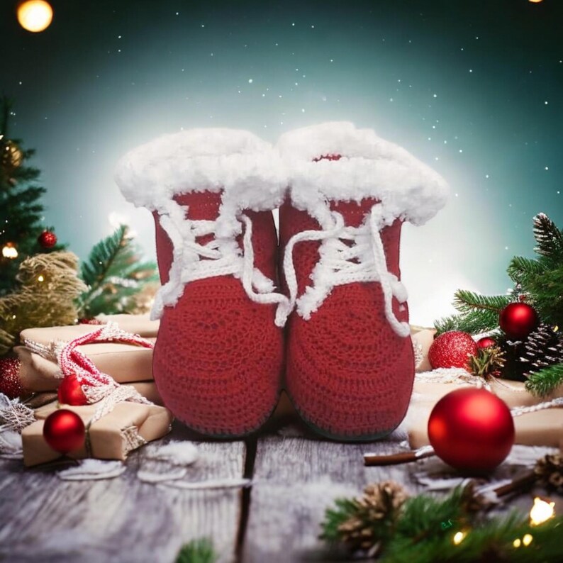 Santa Boots Crochet Pattern - Etsy