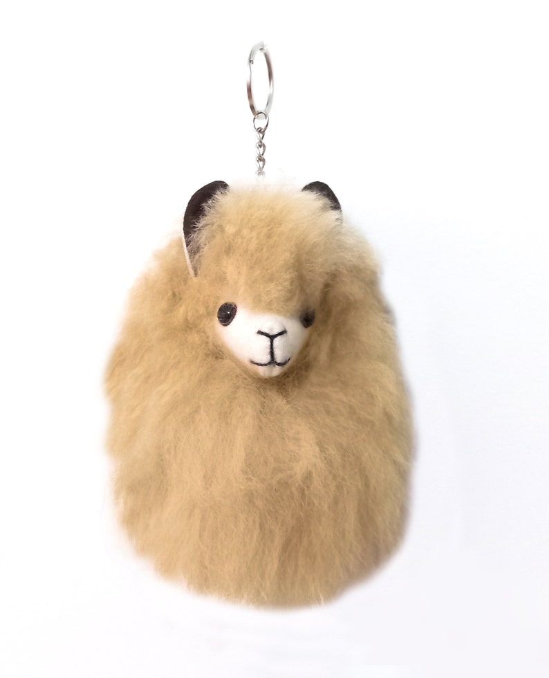 5 Pcs Llama Head Keychains Original Gift Handmade Alpaca Fur 100% ...