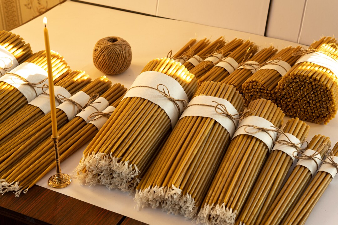 Ritual Beeswax Church Candles - Dippertapered - 12.59" / 32cm ...