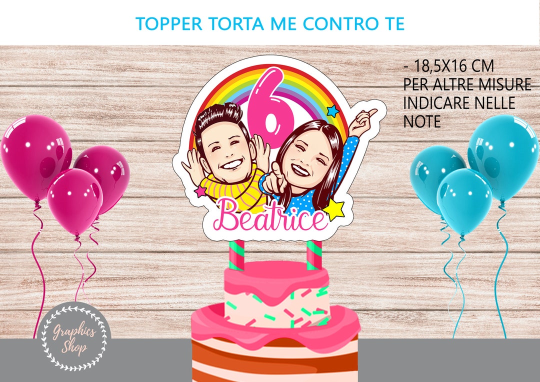 ME CONTRO TE - Topper e Cialda per Torta di compleanno, Digitale, Festa ...