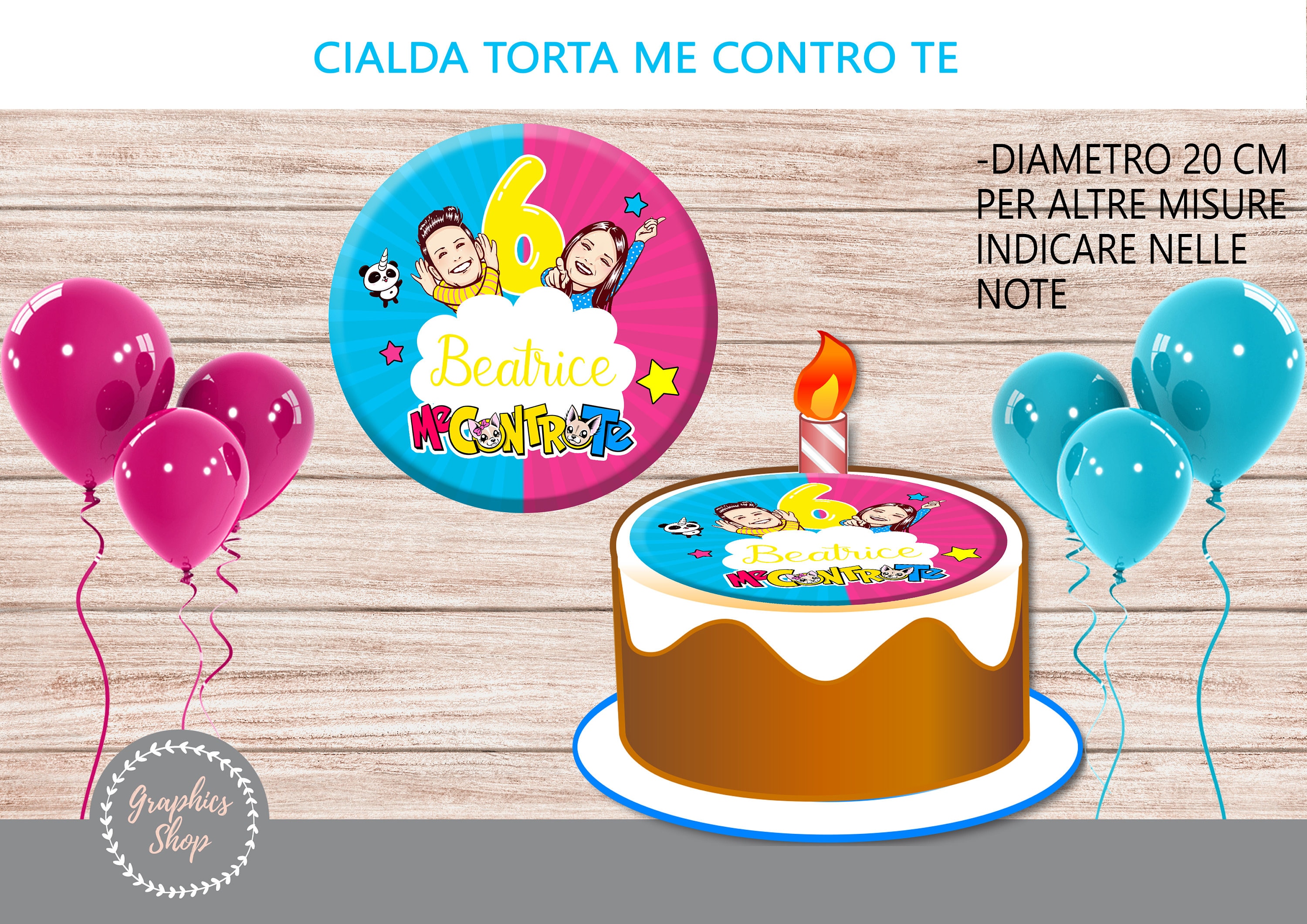 ME CONTRO TE - Topper e Cialda per Torta di compleanno, Digitale, Festa ...