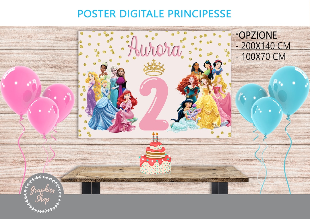 PRINCIPESSE Digital Poster for Themed Birthday Party, Princess ...