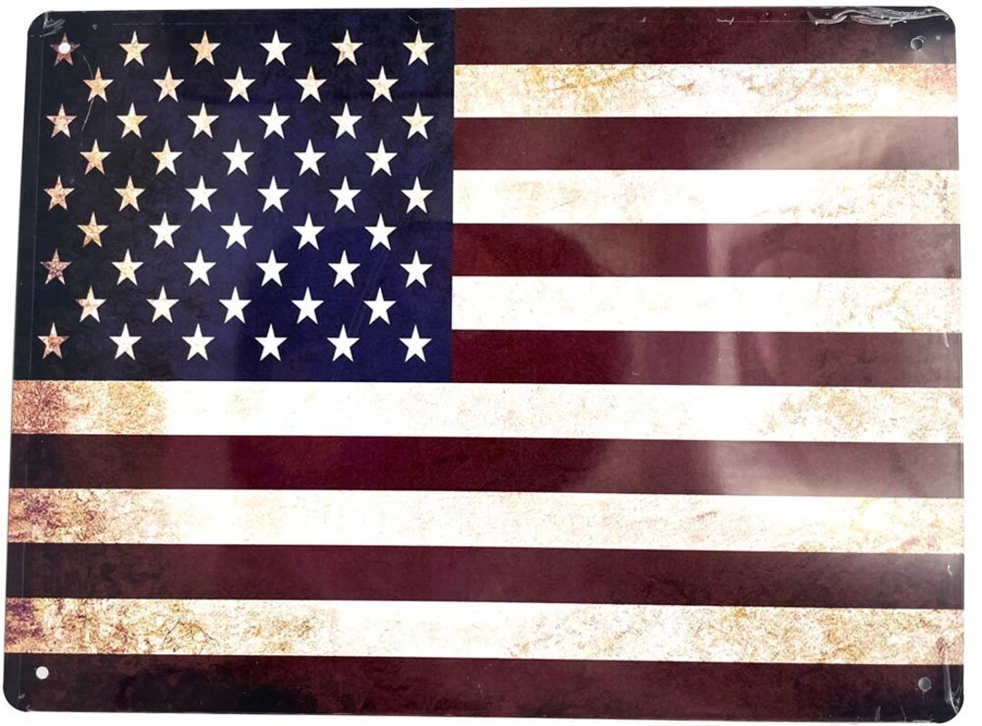 Vintage Style American Flag Metal Sign - Etsy