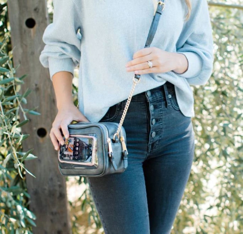 The Trevi RFID Crossbody Champaign Touch Screen Purse W/strap - Save ...