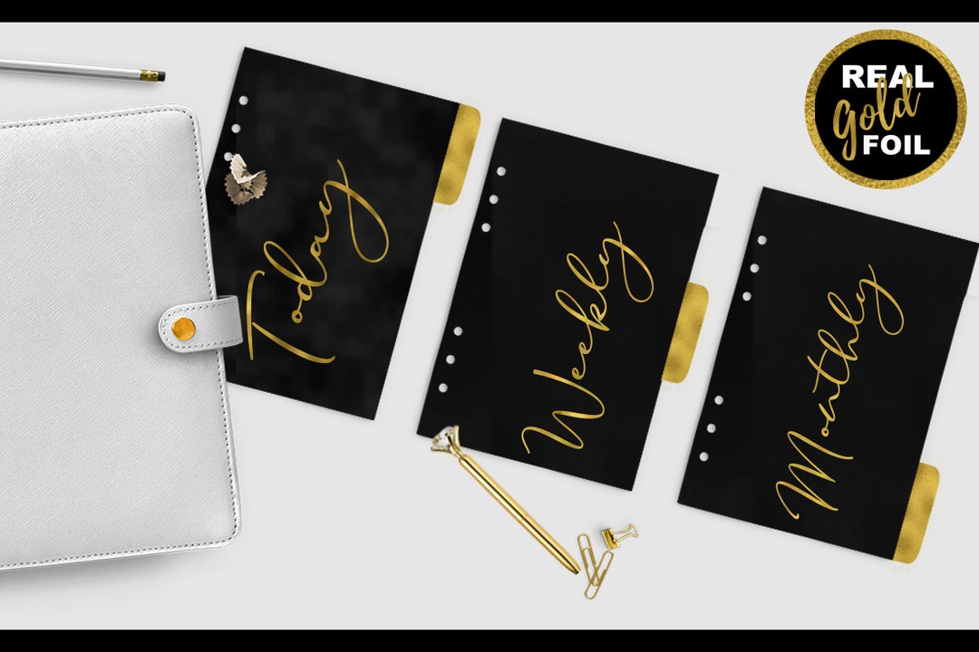 Personalize Planner Inserts Real Gold Foil Print Custom Name - Etsy