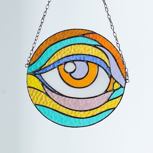 Stained Glass Eye Hanging Stained Glass Sun Catcher Modern Suncatcher ...