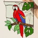 Corner Parrot Suncatcher Popinjay Stained Glass Home House Decor Window ...