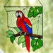 Corner Parrot Suncatcher Popinjay Stained Glass Home House Decor Window ...