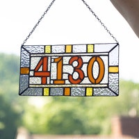 Stained Glass House Number (customize) - Etsy