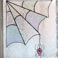 Spiderweb Stained Glass Pattern: Halloween Corner Spider Web (PDF) - Etsy