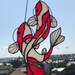 Stained Glass Red Fish Fancy Carp Suncatcher Christmas Gift Farmhouse ...