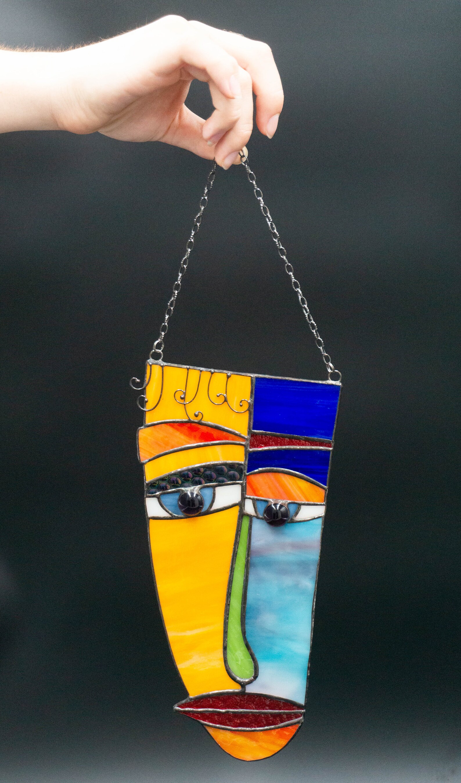 Stain Glass Suncatcher Tiffany Mask Home House Decor Window - Etsy
