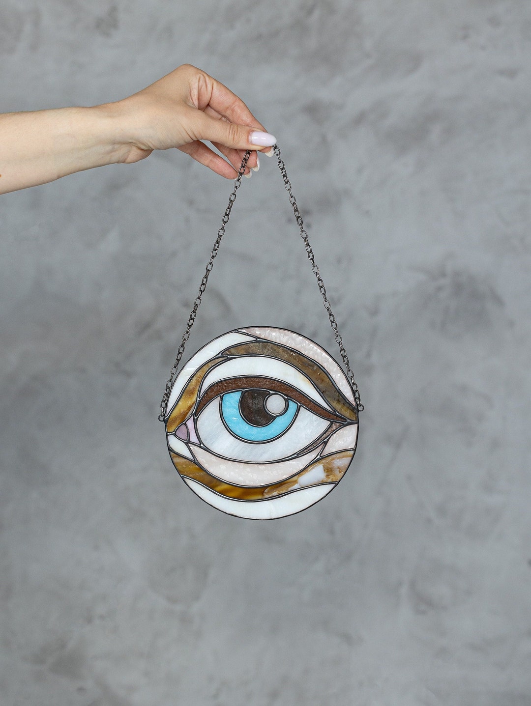 Stained Glass Eye Hanging Stained Glass Sun Catcher Modern Suncatcher ...