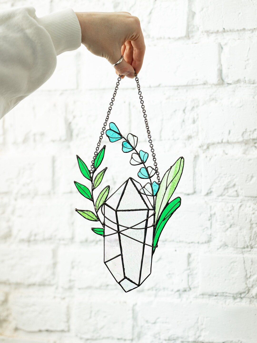 Stained Glass Window Hangings Clear Crystal Sister Grandma Mom - Etsy