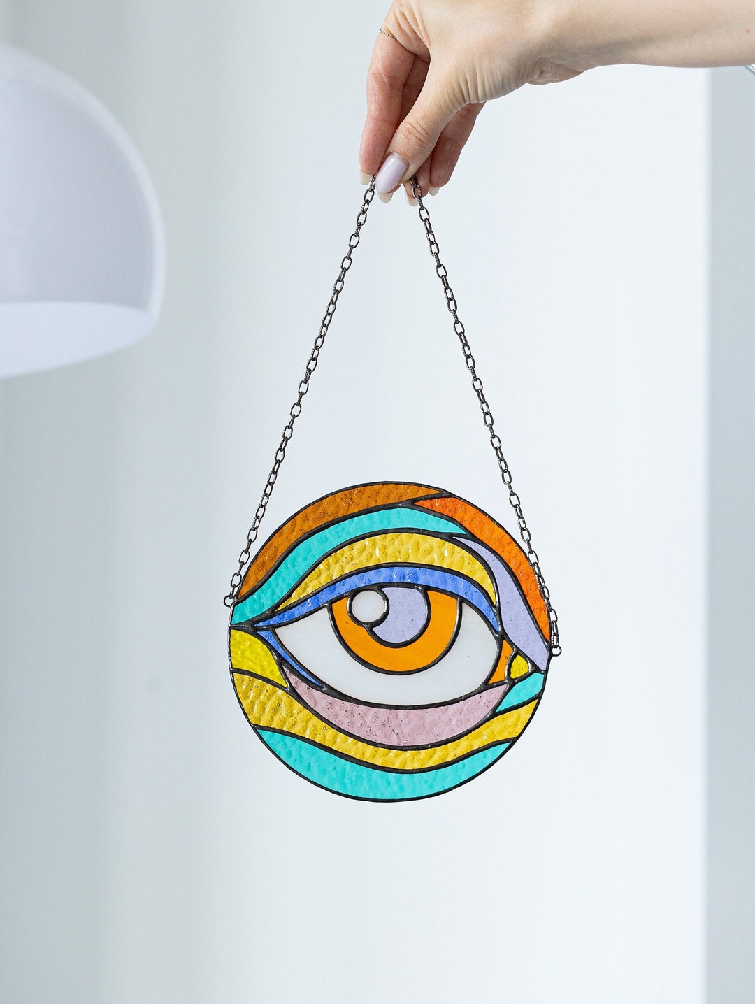 Stained Glass Eye Hanging Stained Glass Sun Catcher Modern Suncatcher ...