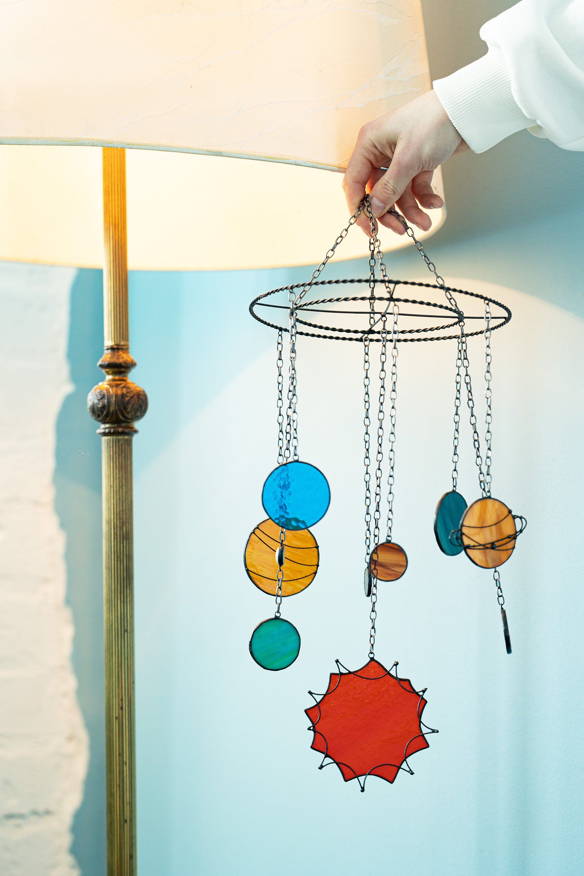 Round Dream Sun Catcher Planets Suncatcher Solar System Stained Glass ...