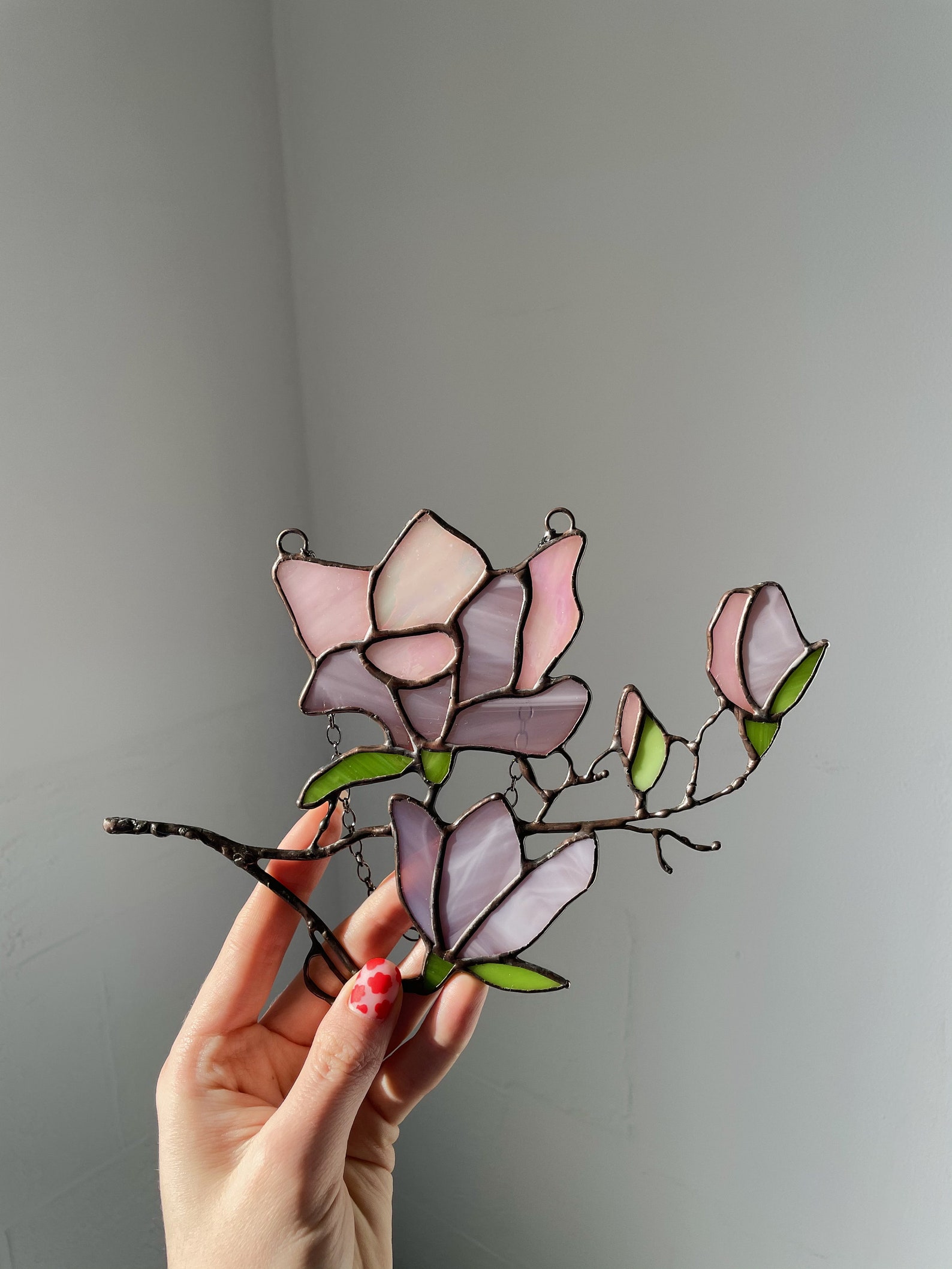 Magnolia Twig Branch Stained Glass Suncatcher Flower Gift - Etsy