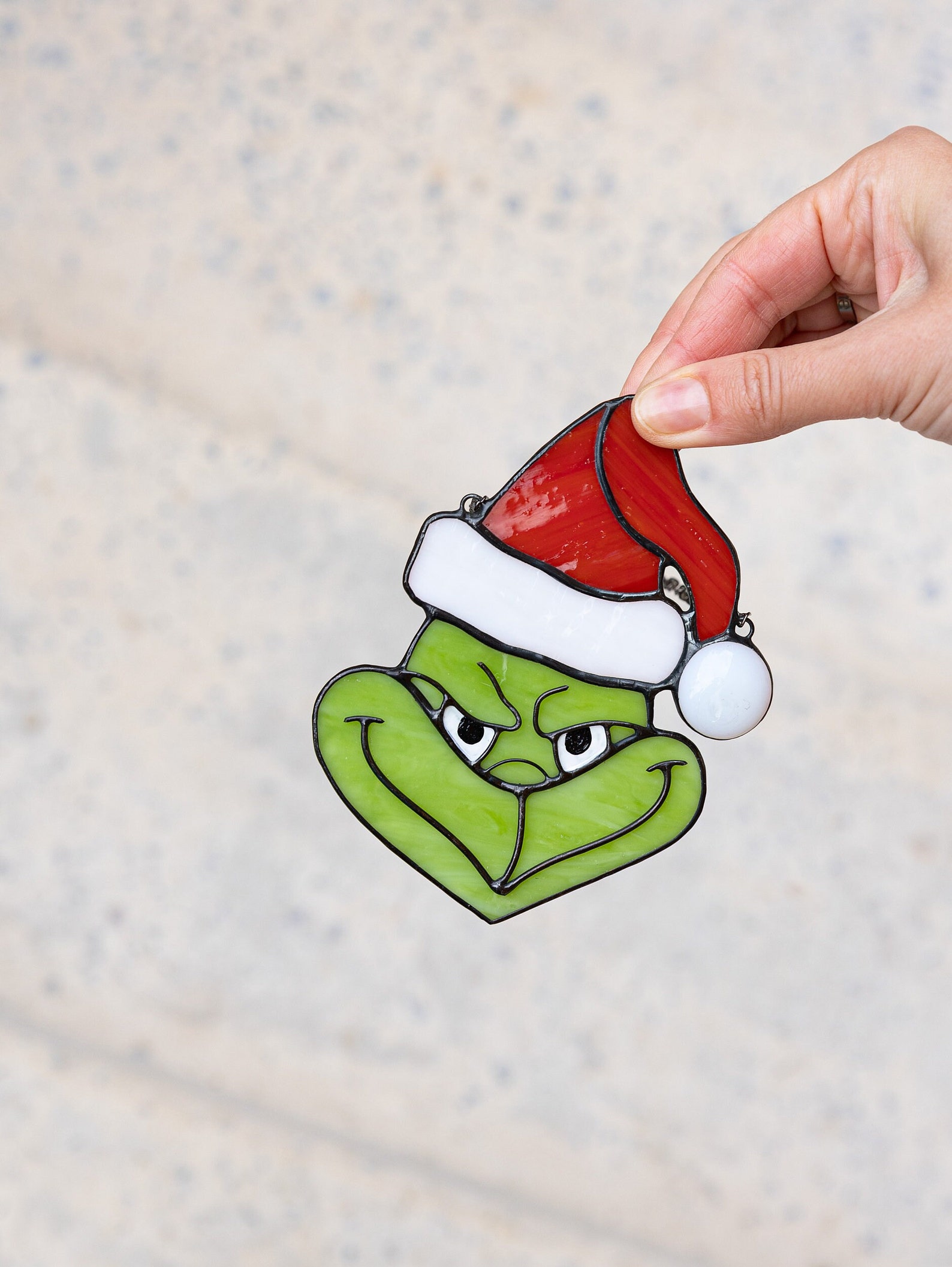 Grinch Suncatcher Stained Glass Christmas Wall Window Hangings, Sun ...