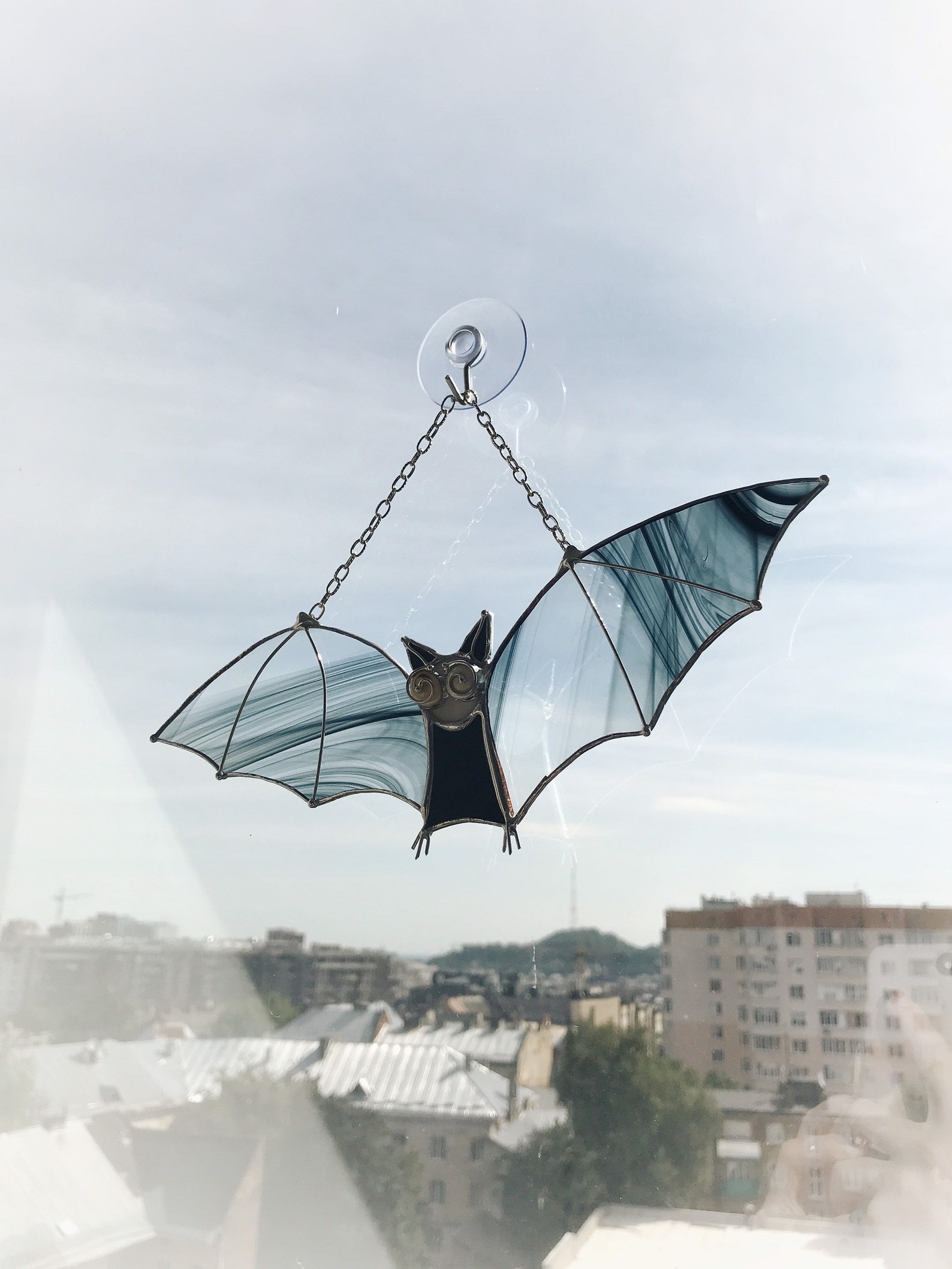 Stained Glass Bat Suncatcher Panel Black Home House Decor - Etsy