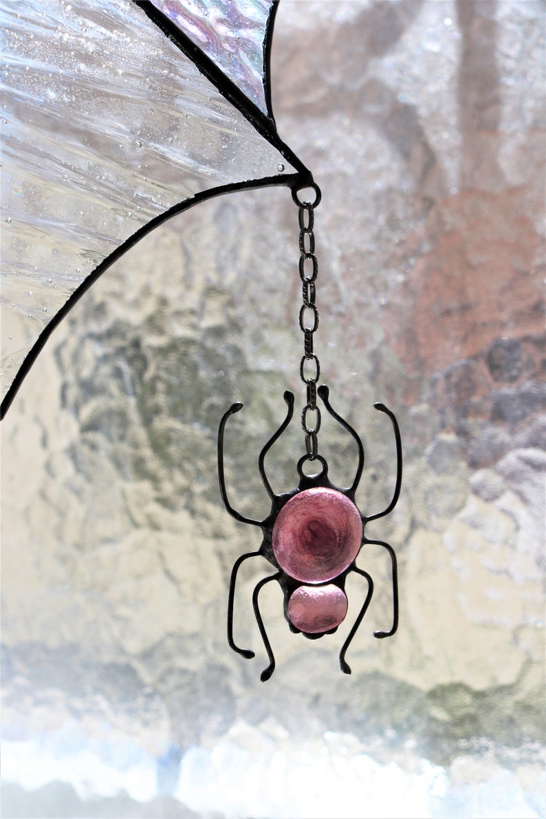 Halloween Stained Glass Spider Web Cobweb Net Suncatcher Panel - Etsy