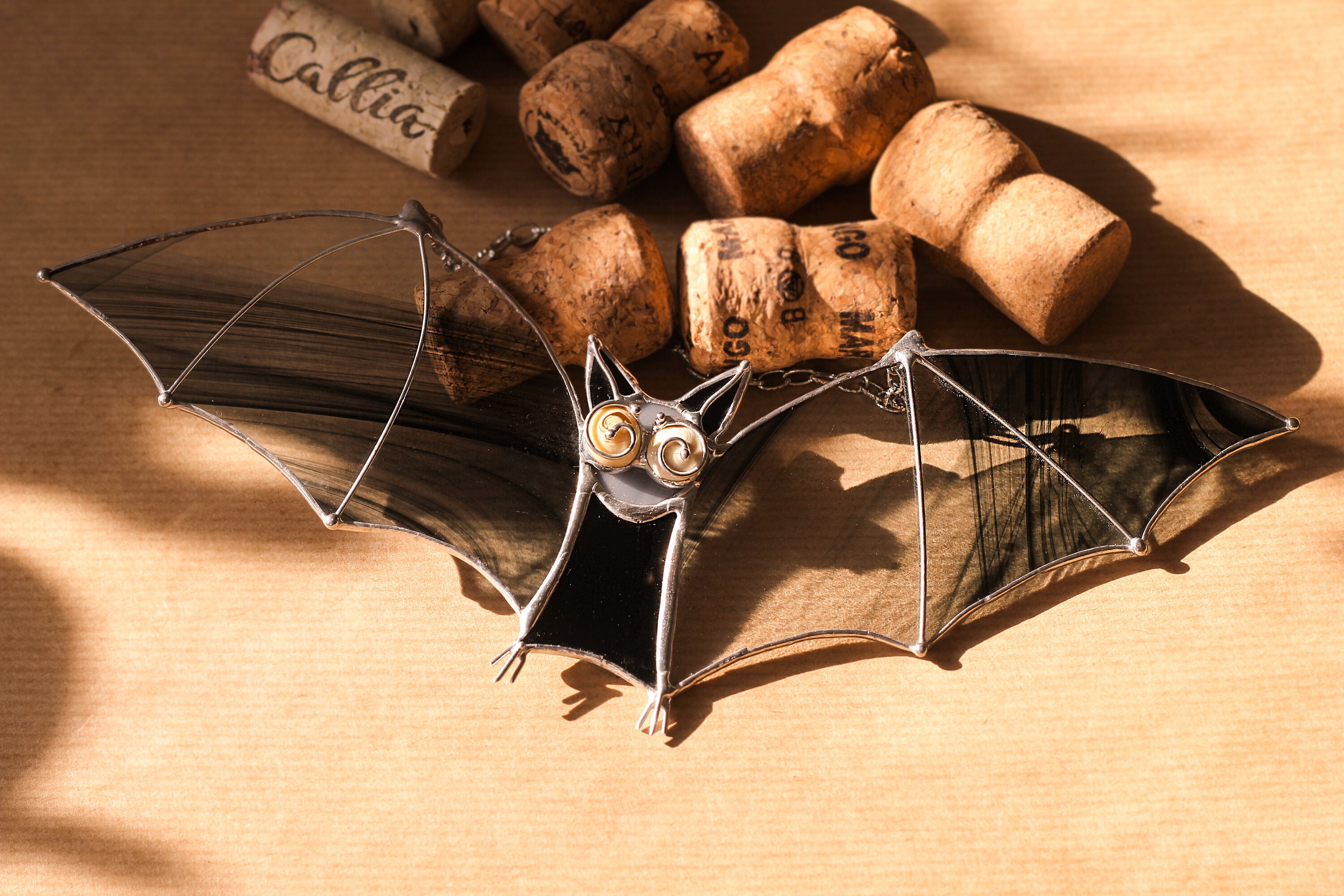 Stained Glass Bat Suncatcher Panel Black Home House Decor - Etsy