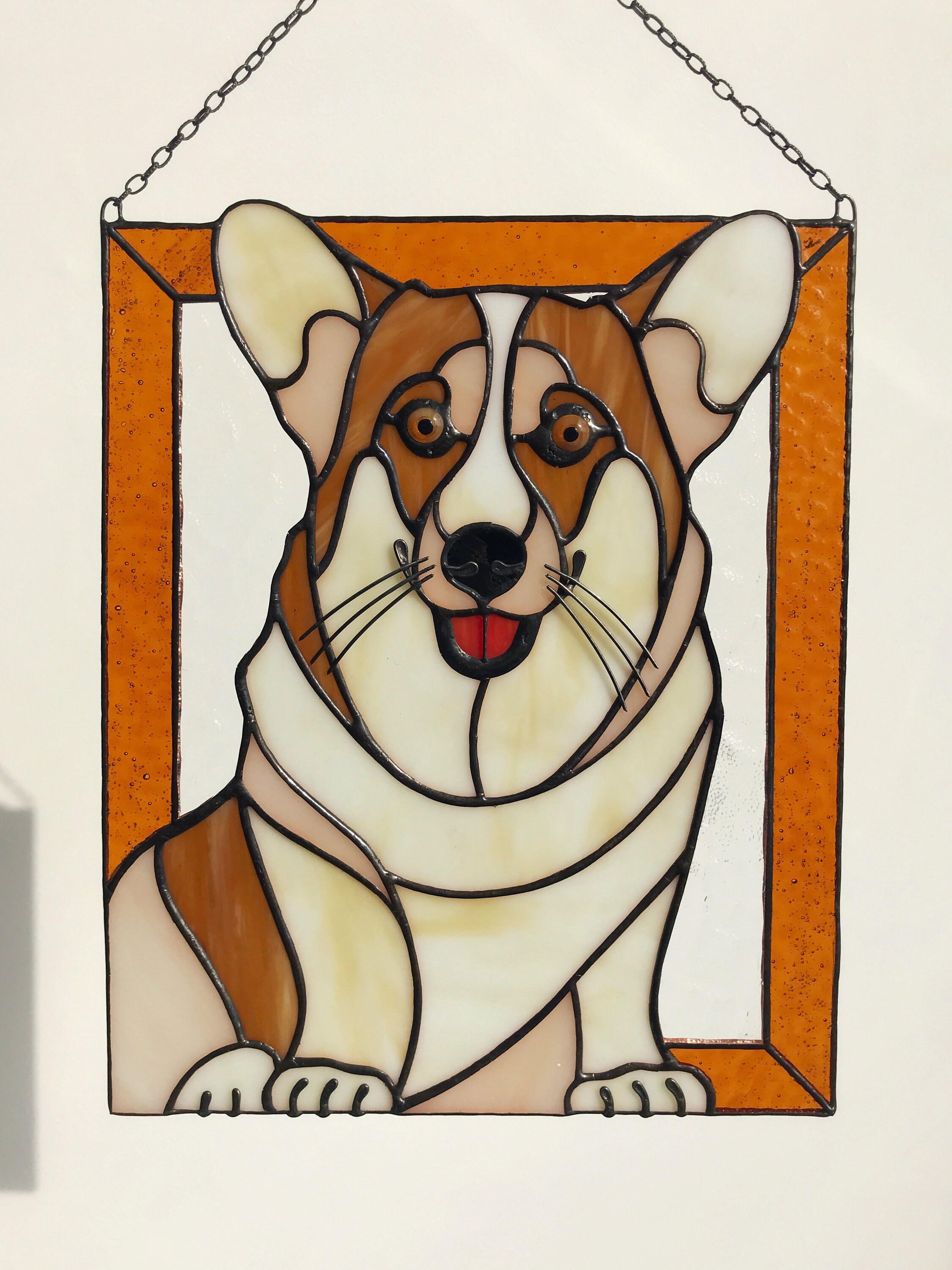 Custom Art Suncatcher Stained Glass Corgi Dog Face Gift Home - Etsy Canada