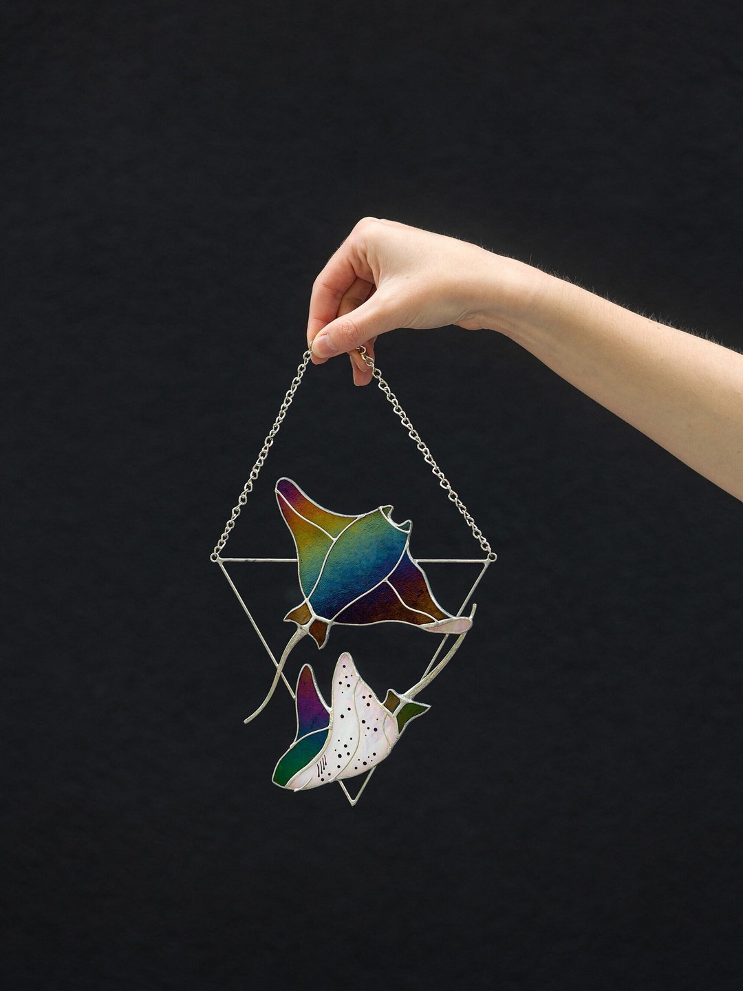 Devil Fish Stained Glass Stingray Manta Ray Suncatcher. House - Etsy