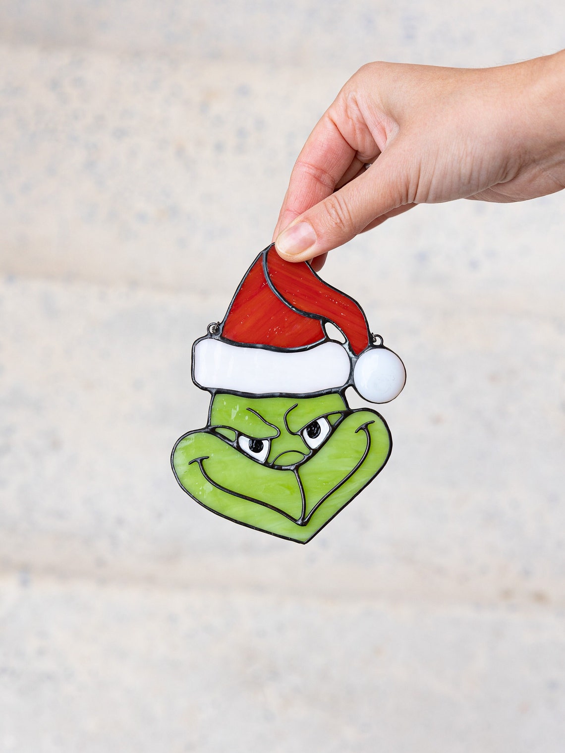 Grinch Suncatcher Stained Glass Christmas Wall Window Hangings, Sun ...