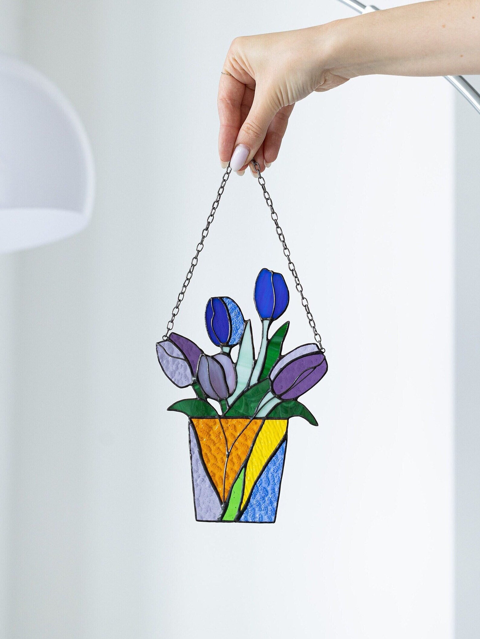Stained Glass Mum Gift Bouquet Flower Tulips Suncatcher Farmhouse ...