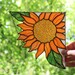 Corner Panel Yellow Sunflower Suncatcher. Stain Glass Fall - Etsy