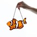 Nemo Suncatcher Stain Glass Fish Decor Orange Home House Window Wall ...
