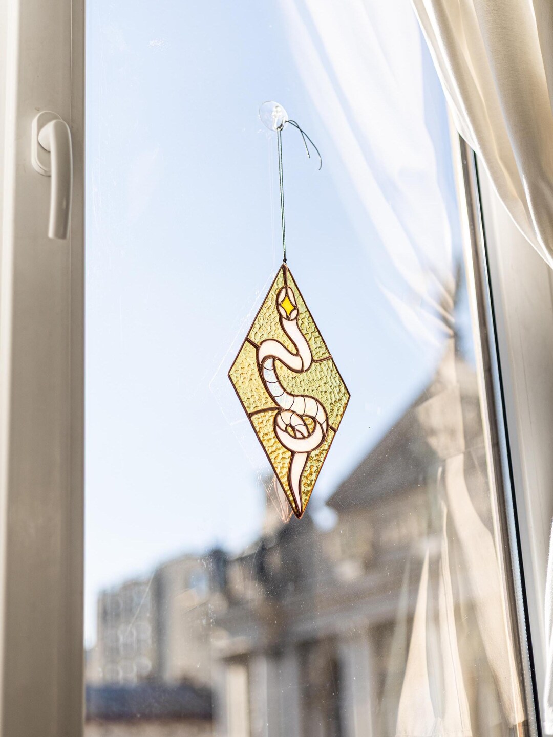 Snake Decor Suncatcher Stained Glass Sun Catcher Picture Home House ...