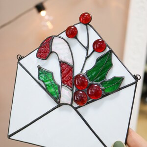 Stained Glass White Envelope Suncatcher Woman Gift Home Decor Art ...