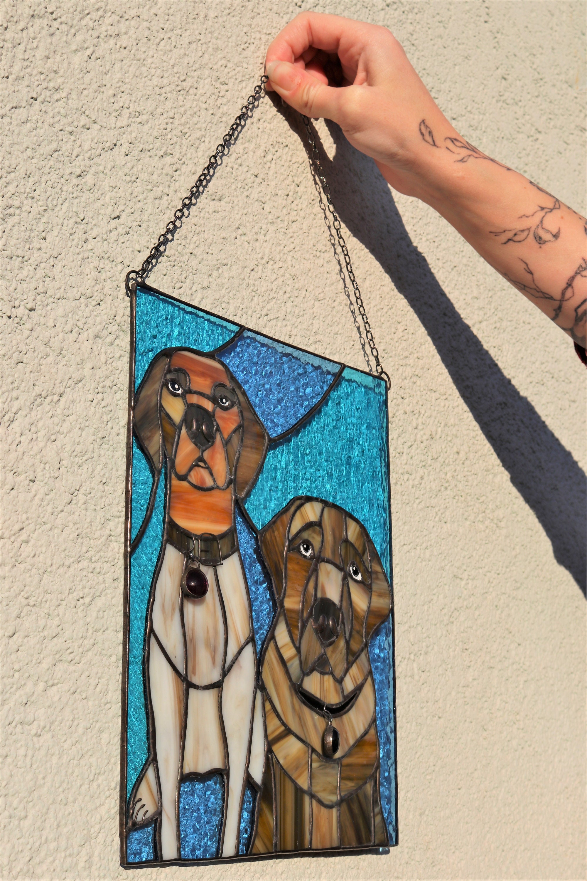 Custom Dog Portrait Picture Pet Art Suncatcher Memorial - Etsy