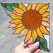 Corner Panel Yellow Sunflower Suncatcher. Stain Glass Fall - Etsy