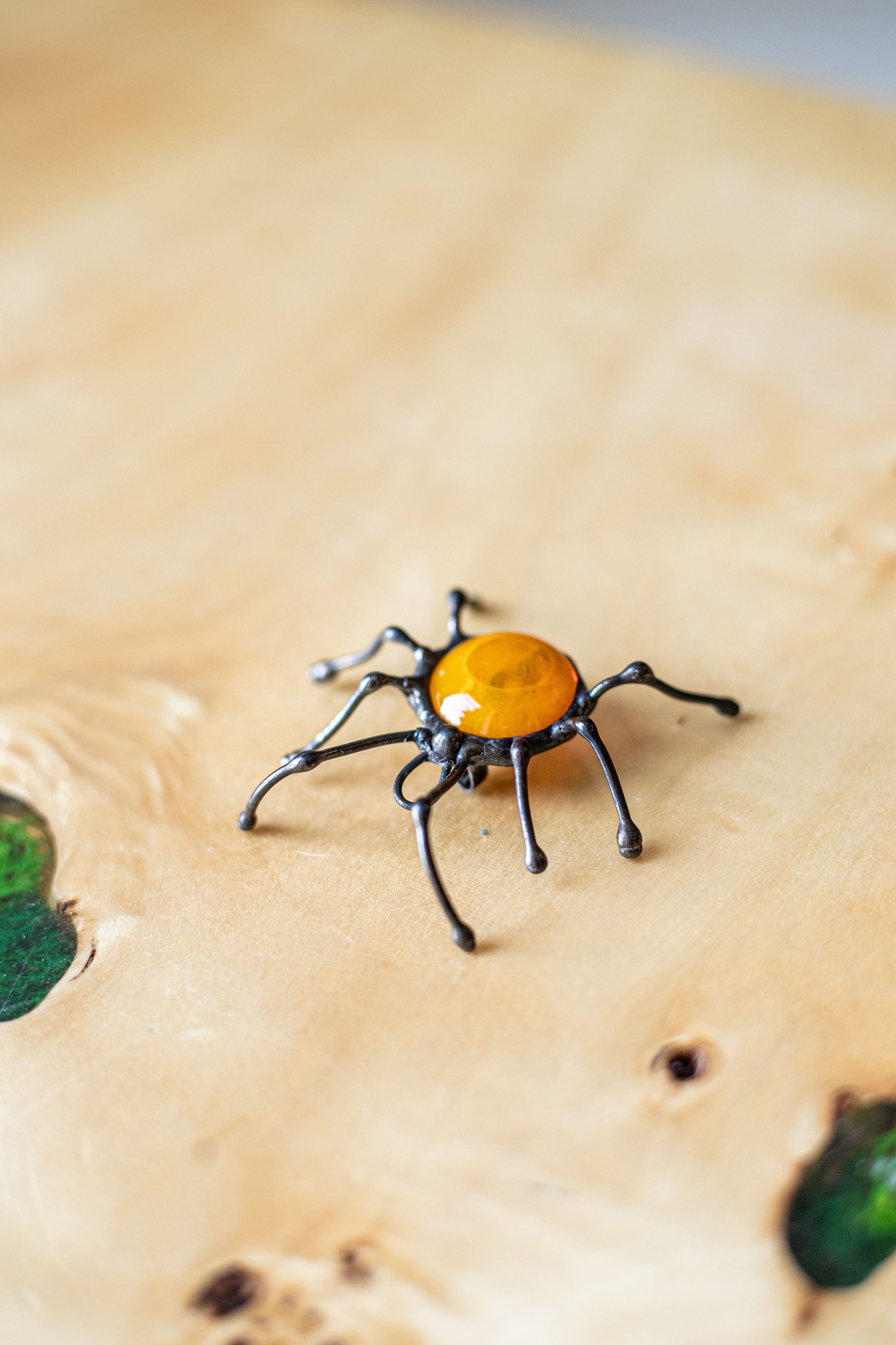 Halloween Brooch Tarantula Beetle Gift Stained Glass Broach Accessories ...