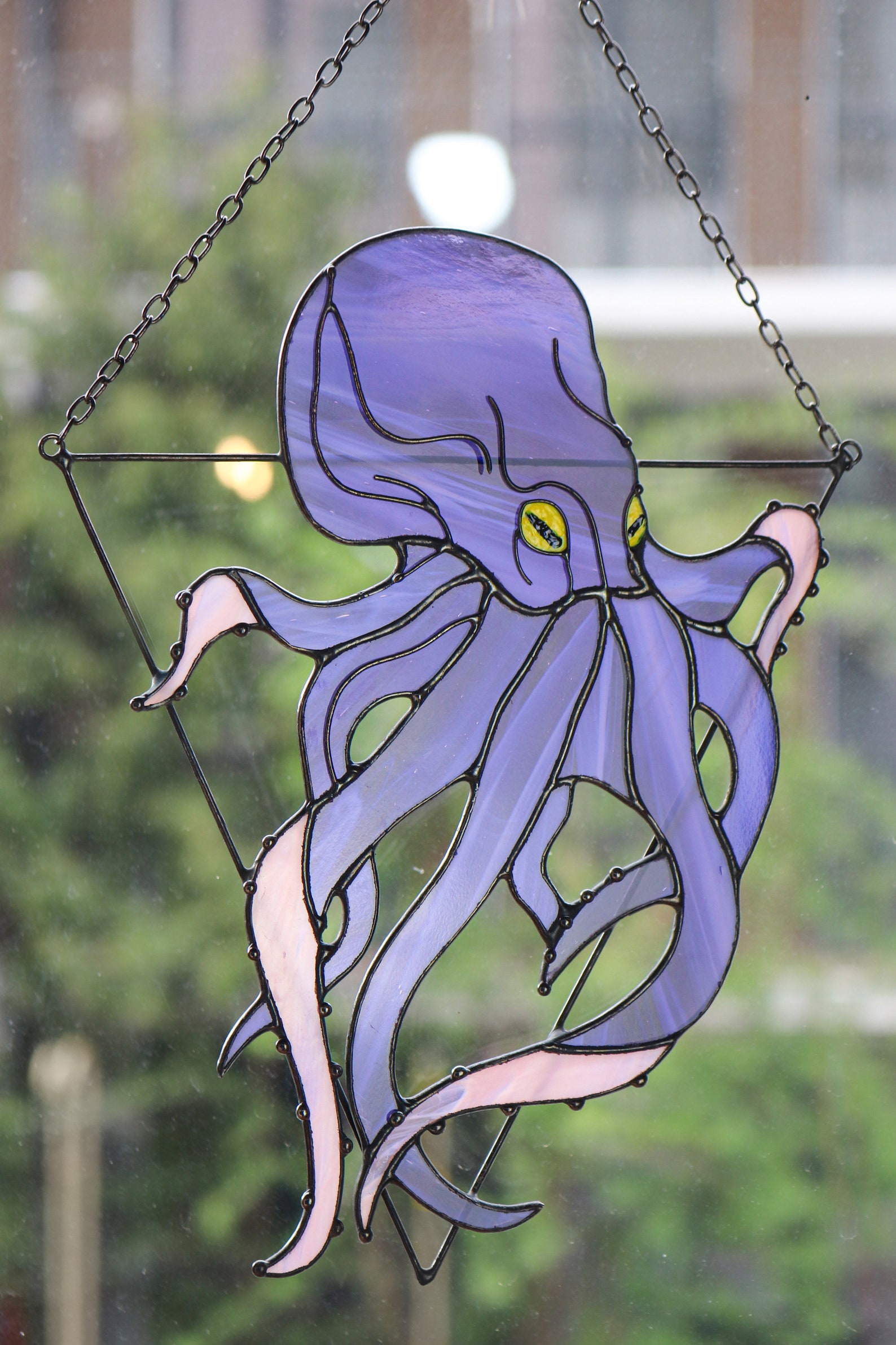 Purple Octopus Stained Glass Suncatcher. House Home Decor. - Etsy