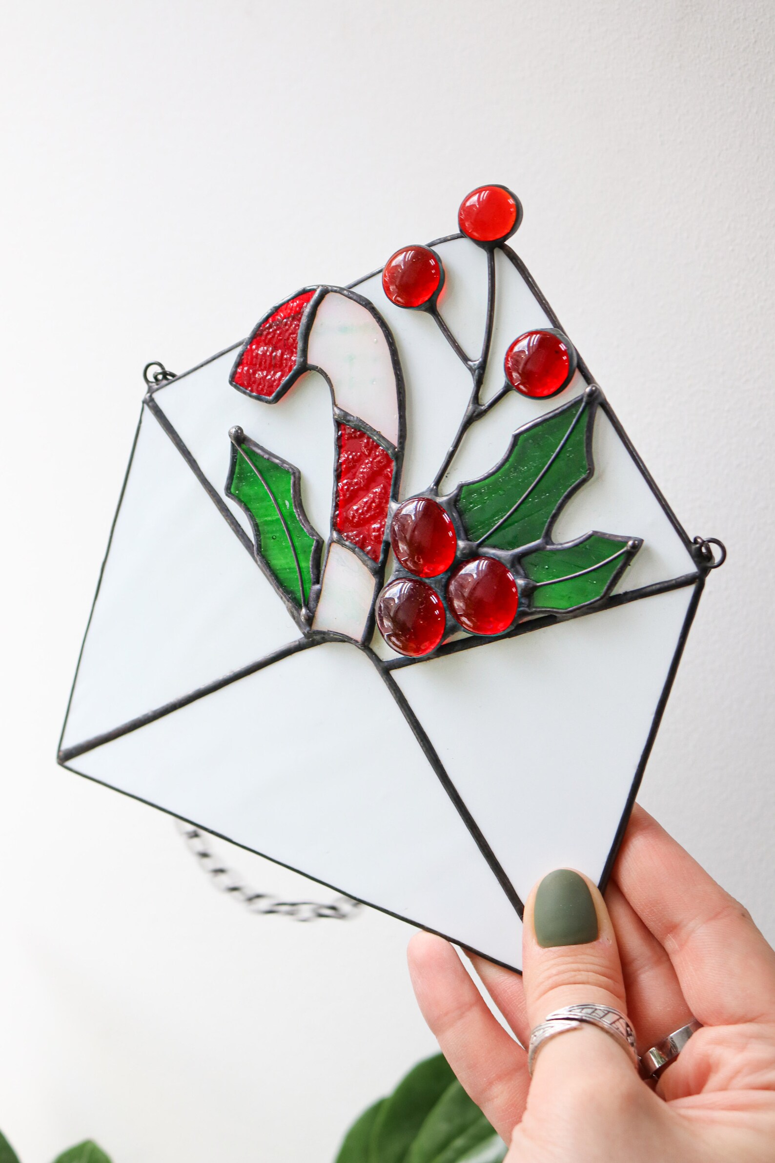 Stained Glass White Envelope Suncatcher Woman Gift Home Decor - Etsy