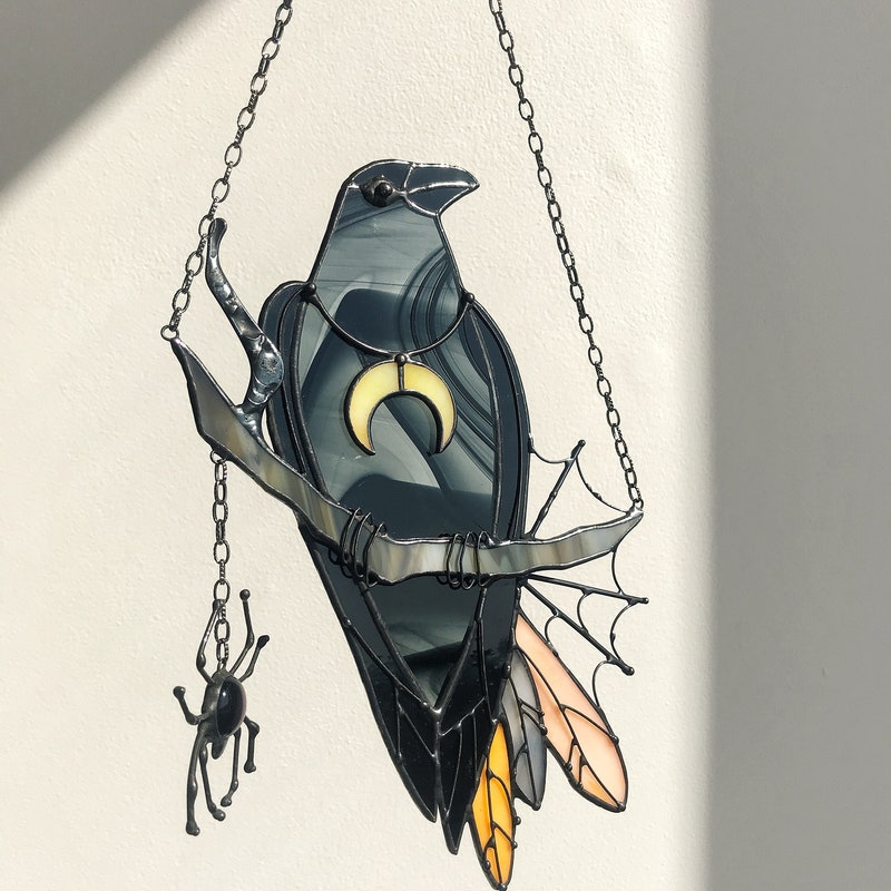Stained Glass Raven - Etsy