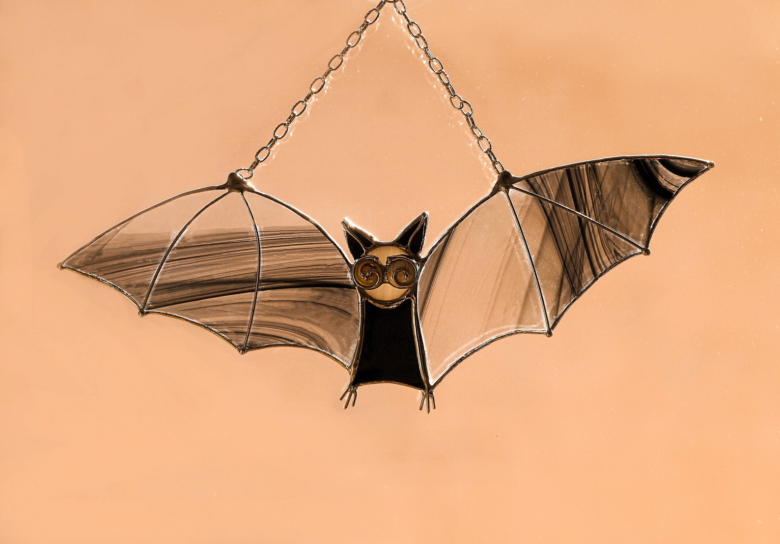 Stained Glass Bat Suncatcher Panel Black Home House Decor - Etsy
