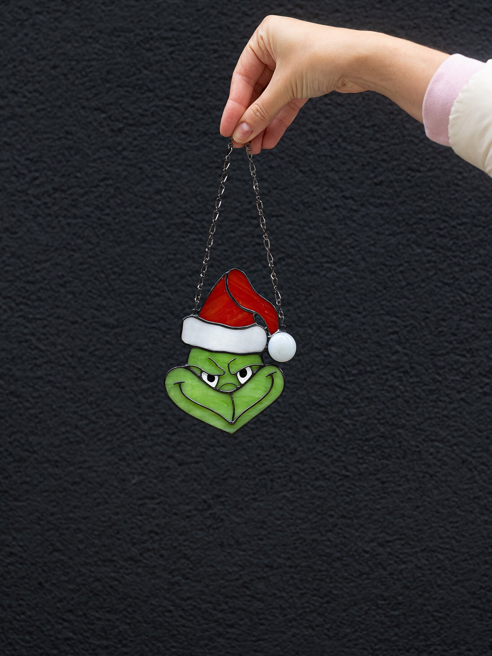 Grinch Suncatcher Stained Glass Christmas Wall Window Hangings, Sun ...