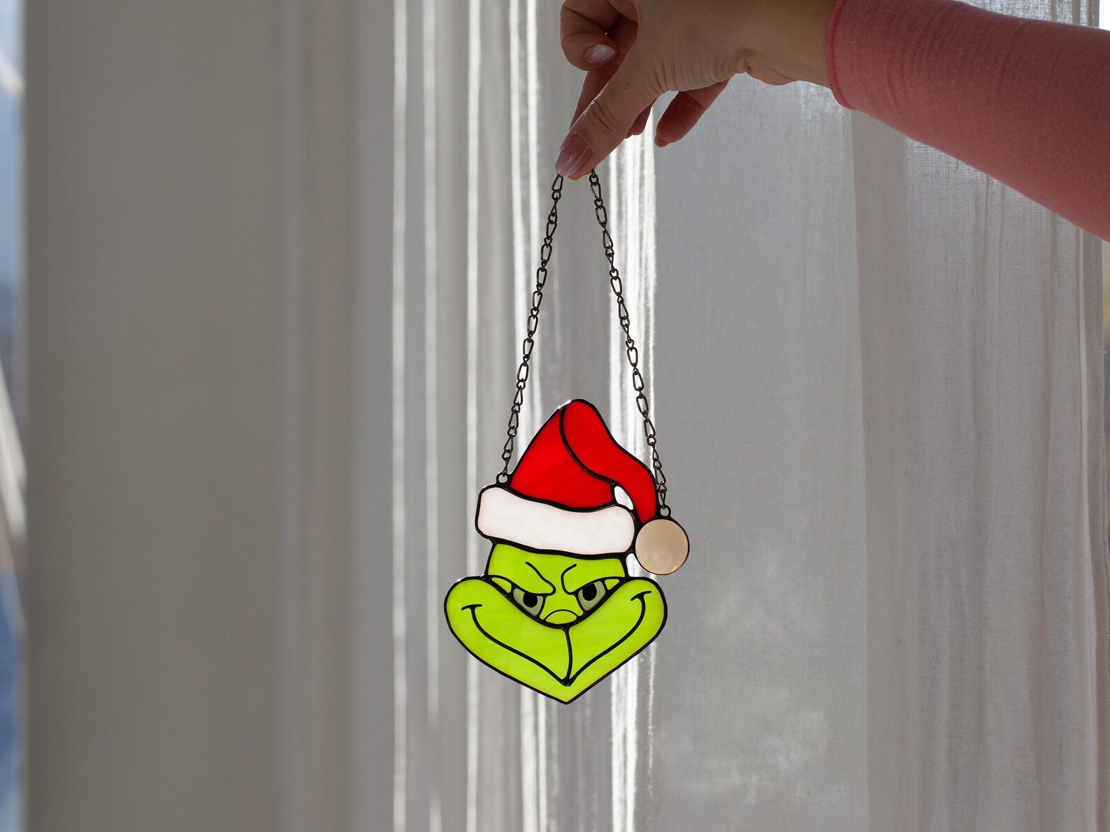 Grinch Suncatcher Stained Glass Wall Window Hangings Sun - Etsy