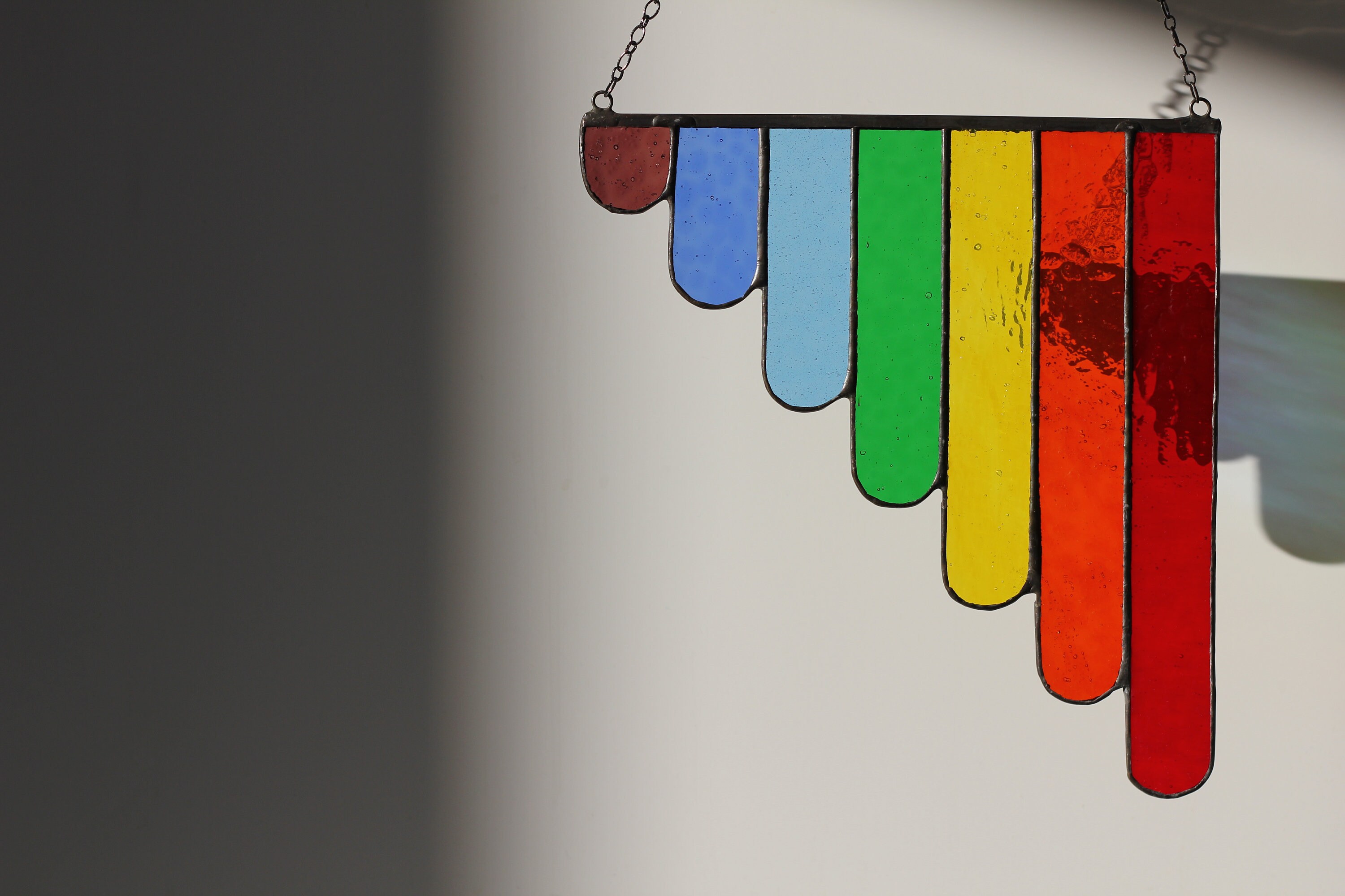 Rainbow Corner Colorful Hanging Panel Suncatcher Ornament | Etsy